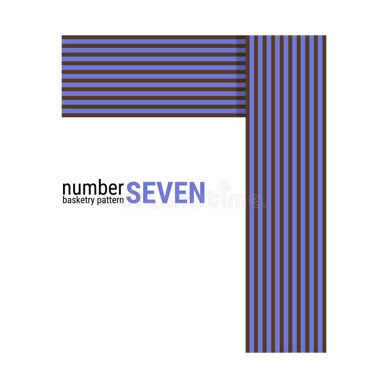 1 - Unique Number Shape Design with Basketry Pattern Stock Vector ...