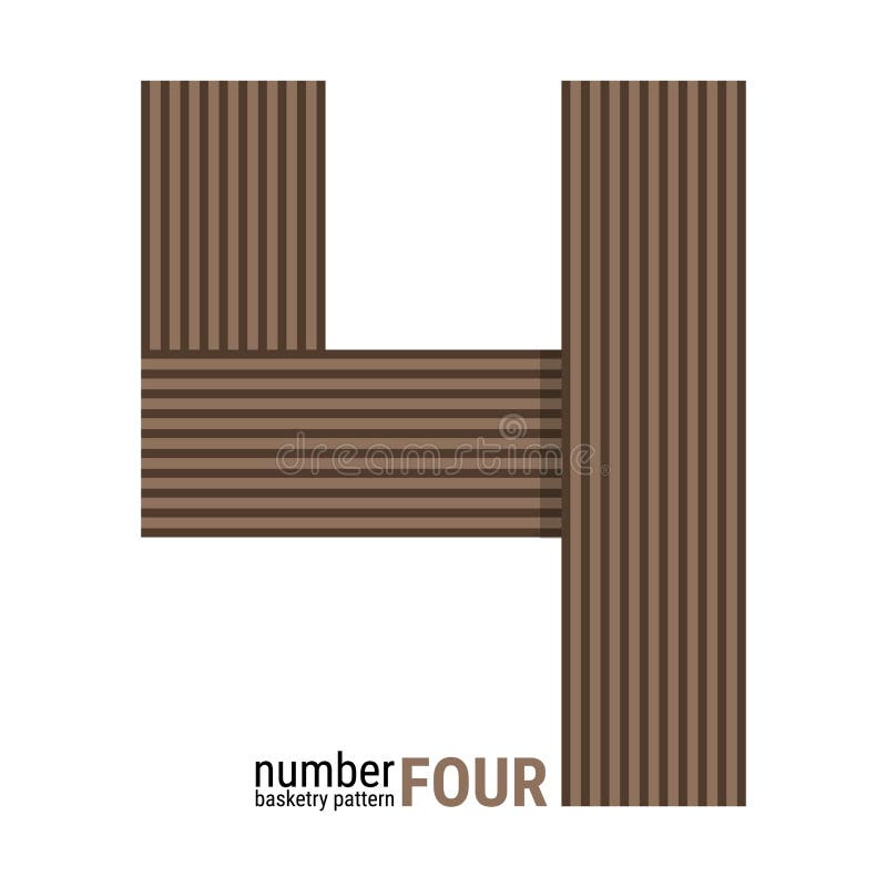 1 - Unique Number Shape Design With Basketry Pattern Stock Vector ...