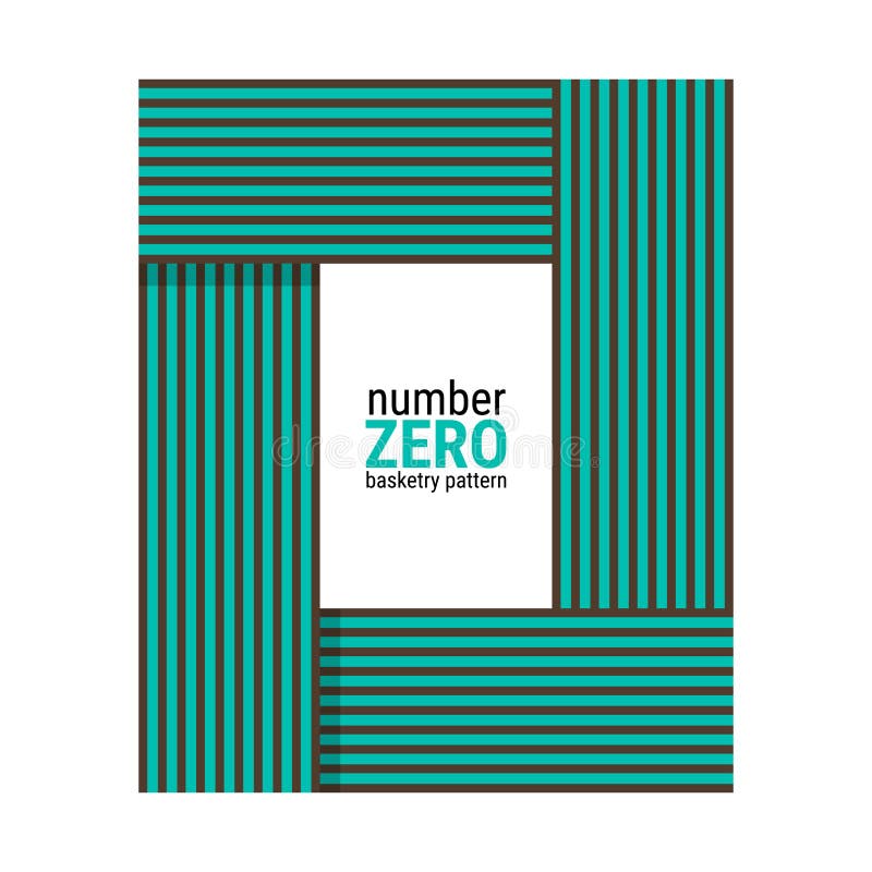 0 - Unique Number Shape Design with Basketry Pattern Stock Vector ...