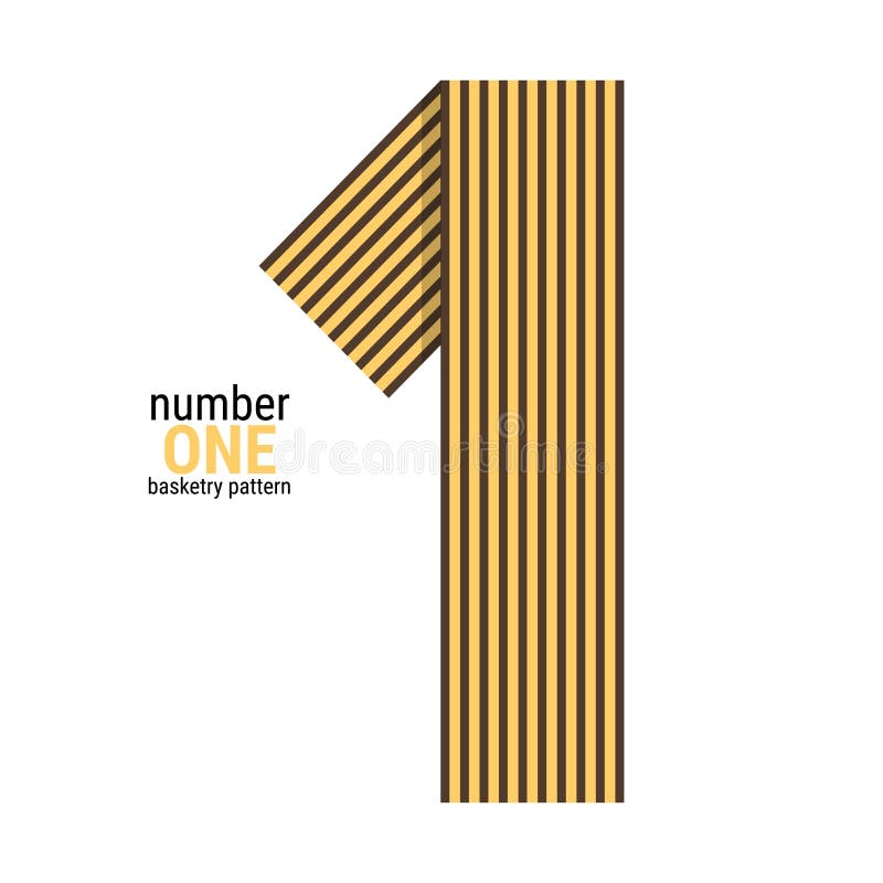 1 - Unique Number Shape Design with Basketry Pattern Stock Vector ...