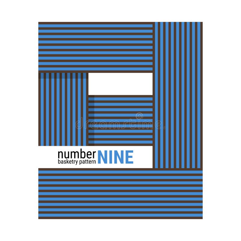 9 - Unique Number Shape Design with Basketry Pattern Stock Vector ...