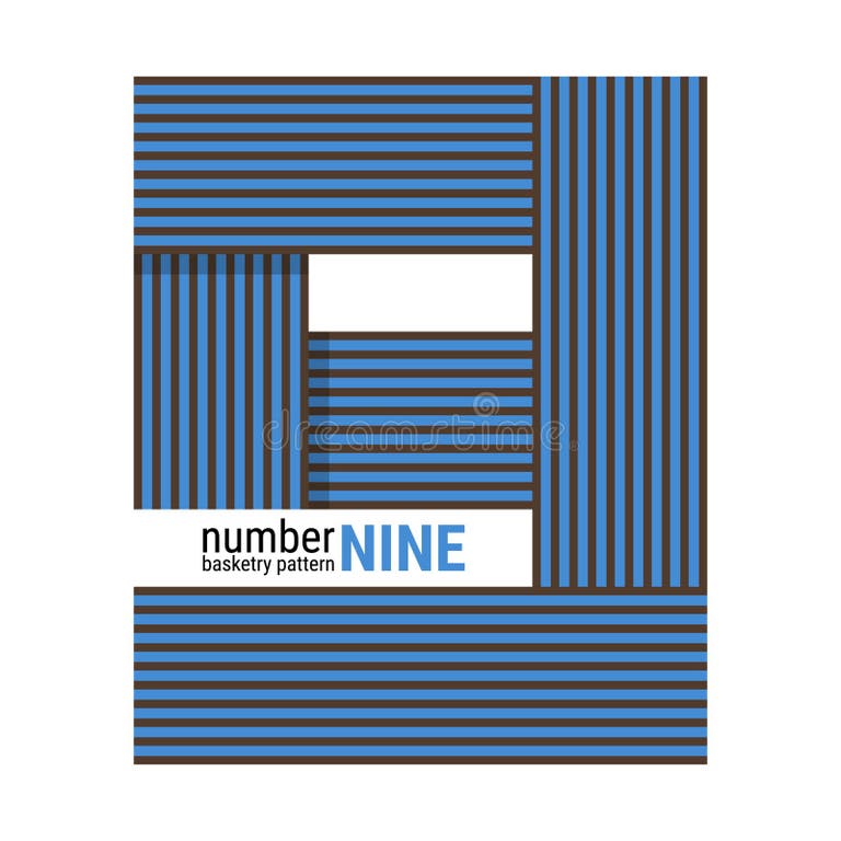 9 - Unique Number Shape Design with Basketry Pattern Stock Vector ...