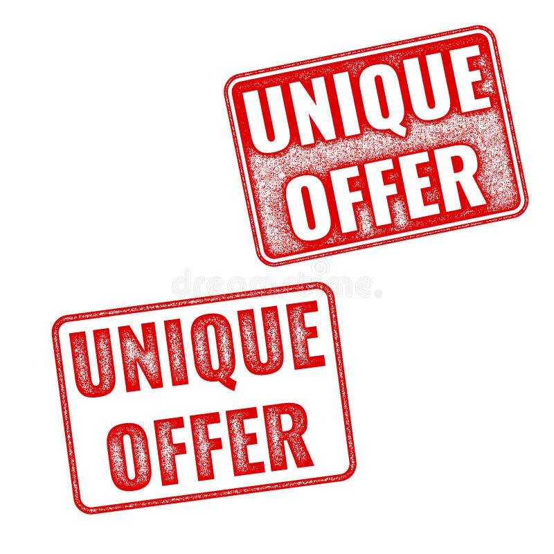 Unique Offer Grunge Rubber Stamp Isolated on White Stock Vector ...