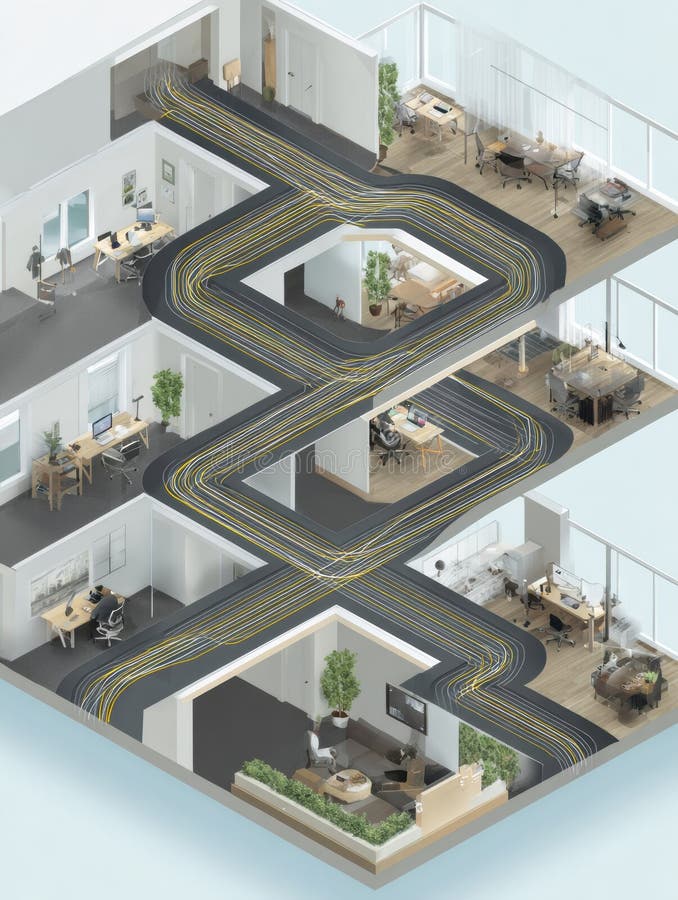 Office Layout Showcasing a Creative Work Environment with ...