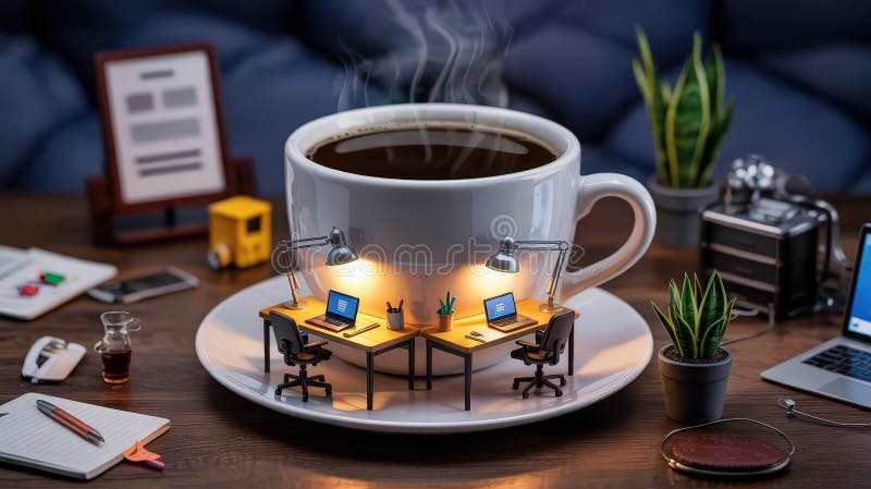 Unique Office Setup Created Inside a Giant Coffee Cup Located on a ...