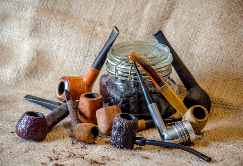 Collection of Smoking Pipes Stock Photo - Image of lifestyle, brown ...