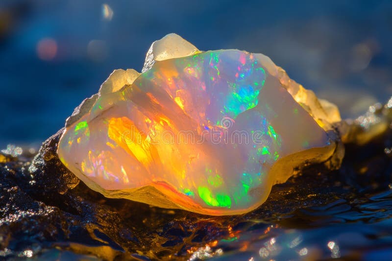 This Unique Opal Gemstone Showcases a Mesmerizing Array of Rainbow ...