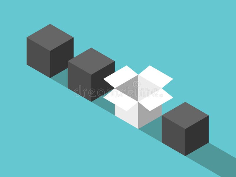 Unique open box, cubes stock vector. Illustration of idea - 176876411