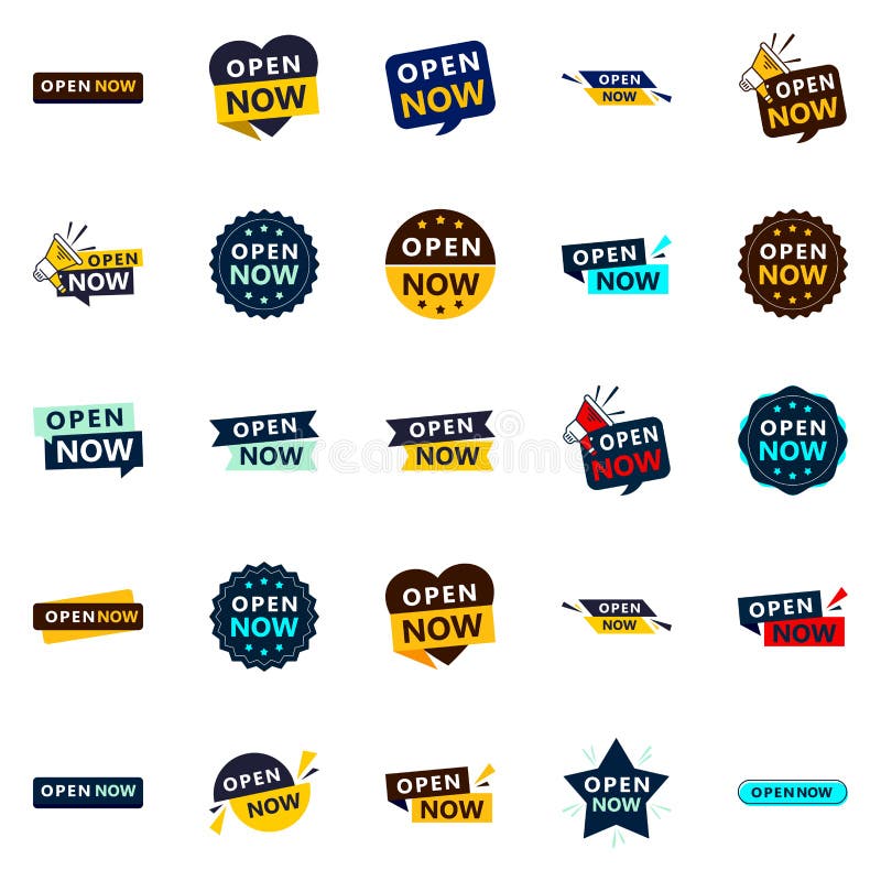 25 Unique Open Now Banners for Your Business Stock Vector ...