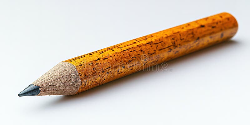 Unique Orange Pencil with a Textured Design Placed on a Clean Surface ...