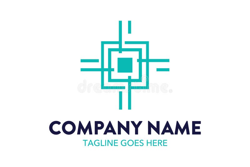 Unique and Original Computer and Networking Logo Template Stock Vector ...