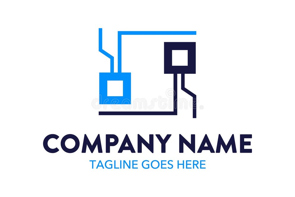 Unique and Original Computer and Networking Logo Template Stock Vector ...