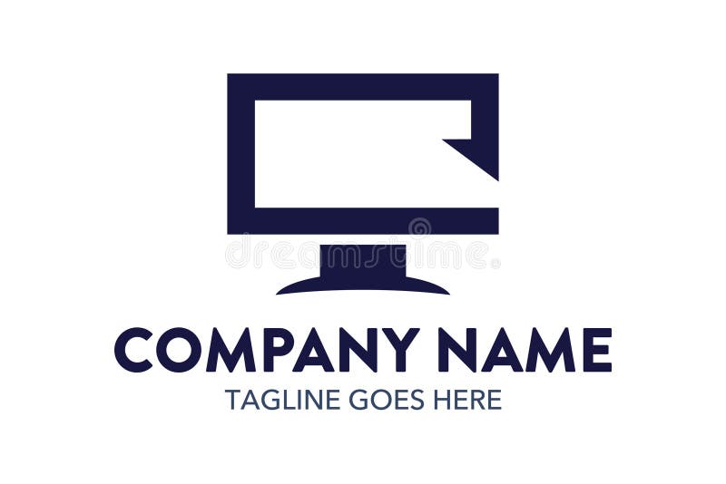 Unique and Original Computer and Networking Logo Template Stock Vector ...