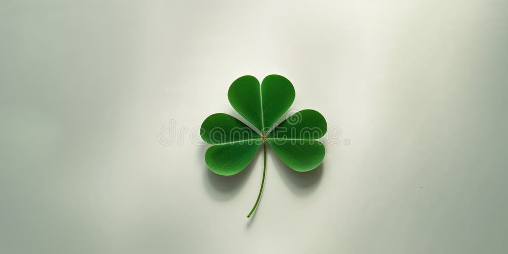 A Unique Overhead View of a Single Green Clover Leaf. Stock Photo ...