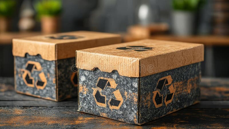 Recycled Packaging Design on Display in a Modern Workspace Environment ...