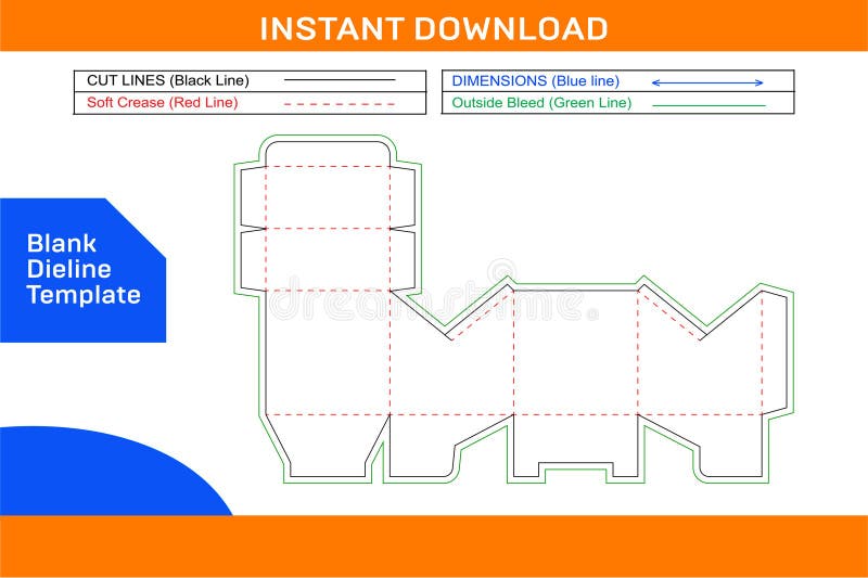 Unique Packaging Gift Box Template, Custom Box Die Line Template and 3D ...