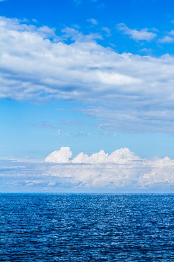 Unique Panoramic View of Ocean Waters Horizon Line with Dramatic ...