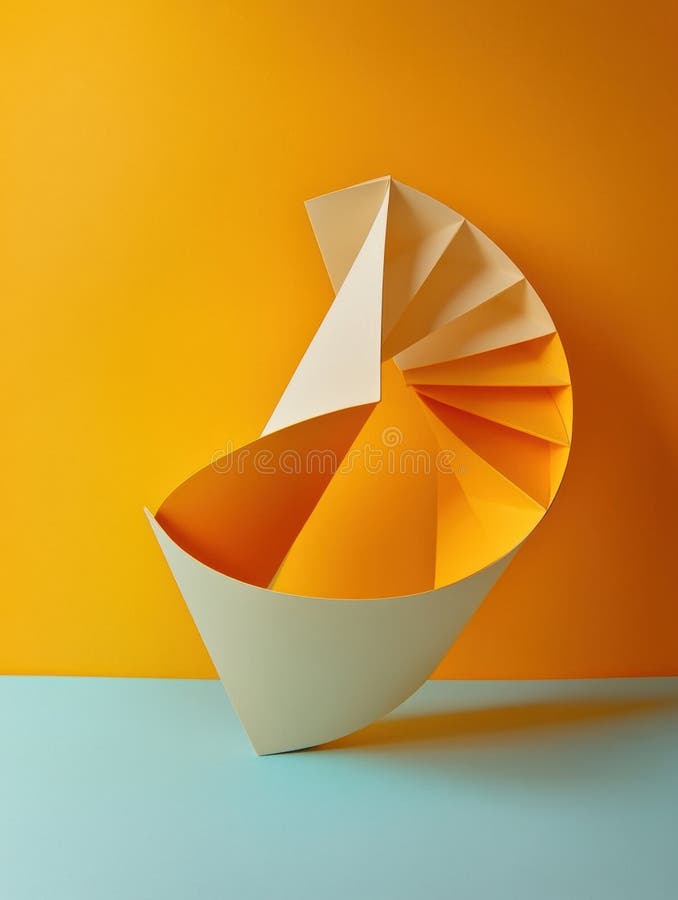 A Unique Paper Sculpture Combines White and Orange Elements ...
