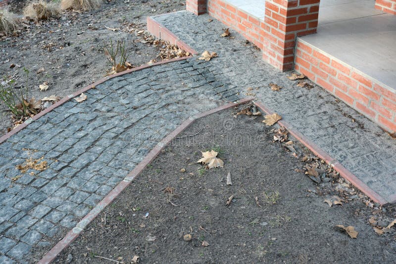 Unique Pathway Design Blends Nature and Architecture Harmoniously Stock ...