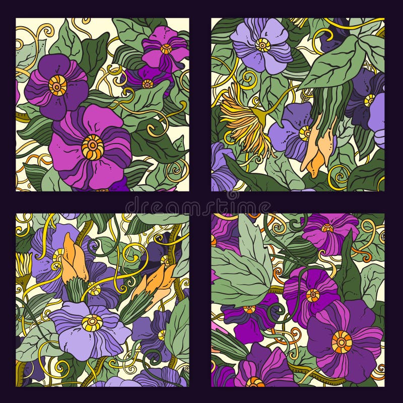 Unique Abstract Ethnic Pattern Card Set Stock Vector - Illustration of ...