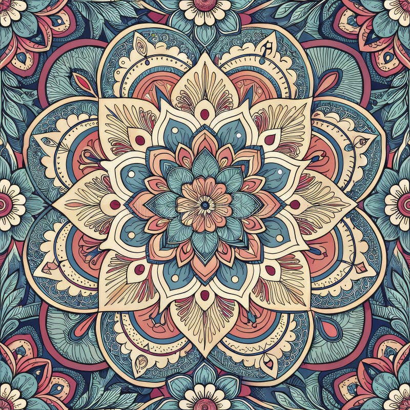 Mandala Pattern, Intricate Symmetrical Design, Spiritual Art Motif ...