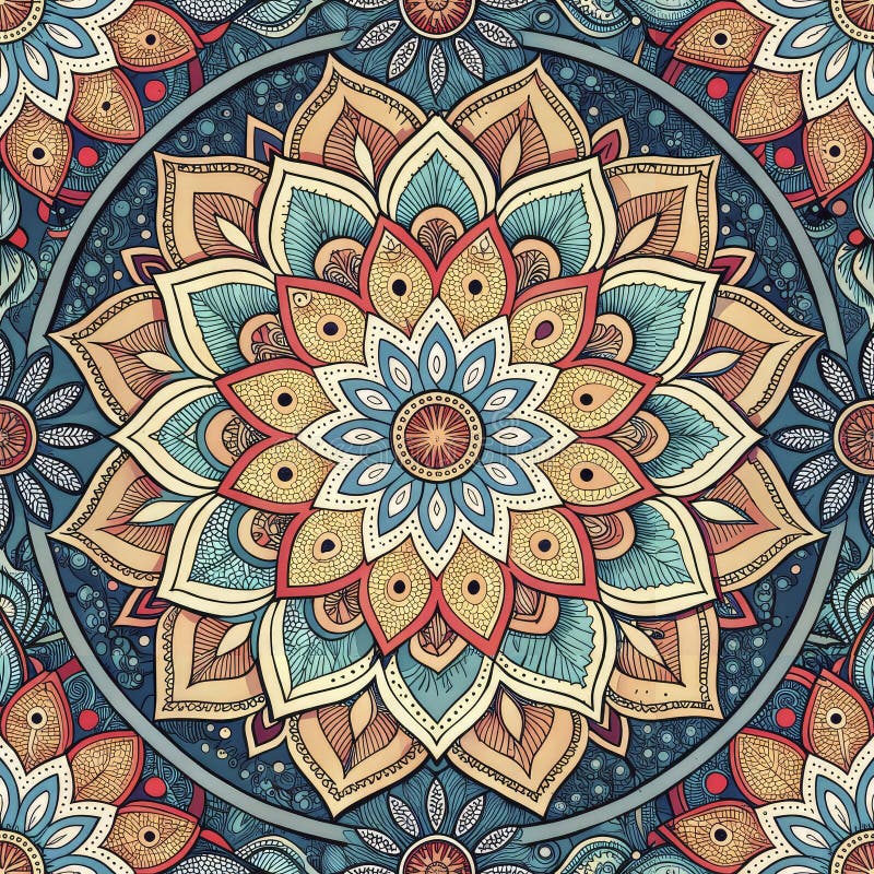 Mandala Pattern, Intricate Symmetrical Design, Spiritual Art Motif ...