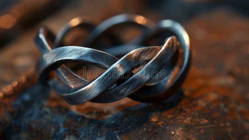The Unique Pattern of a Handformed Wire Ring is Captured in the Closeup ...