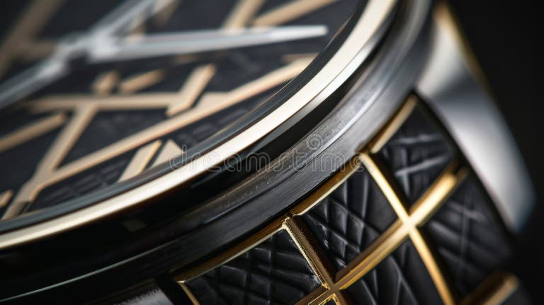 A Unique Pattern of Intersecting Lines Adorns the Bezel Creating a ...
