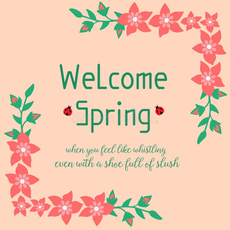 The Unique Pattern Leaf and Floral Frame Design, for Welcome Spring ...