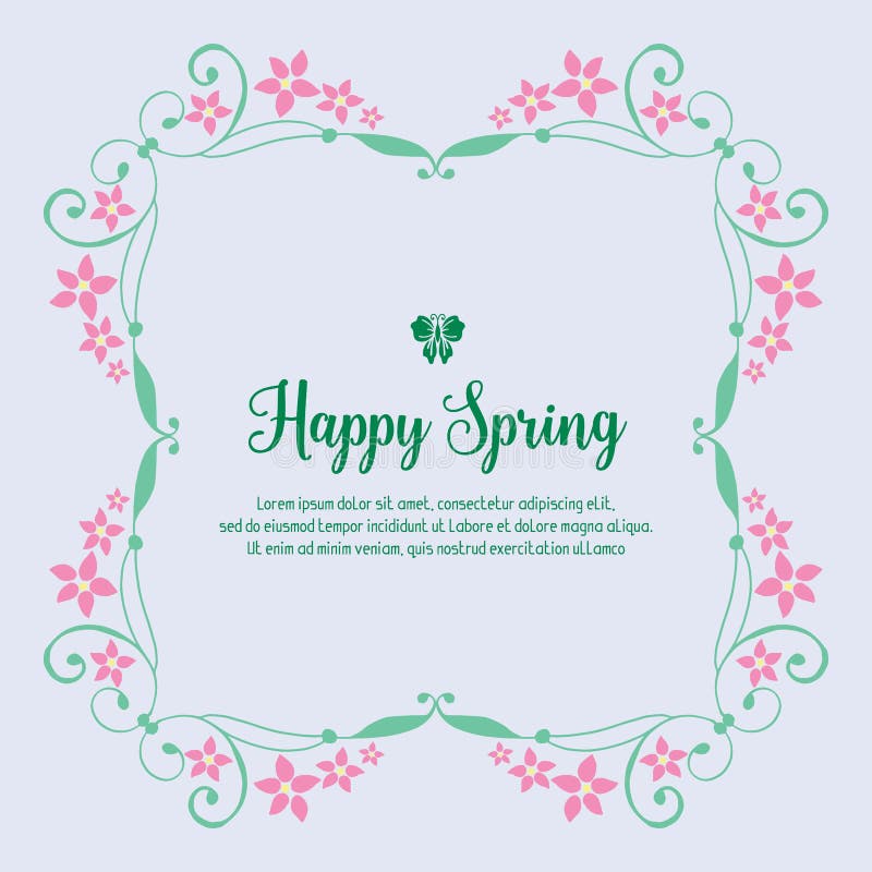 Unique Pattern of Leaf and Floral Frame, for Happy Spring Poster Design ...