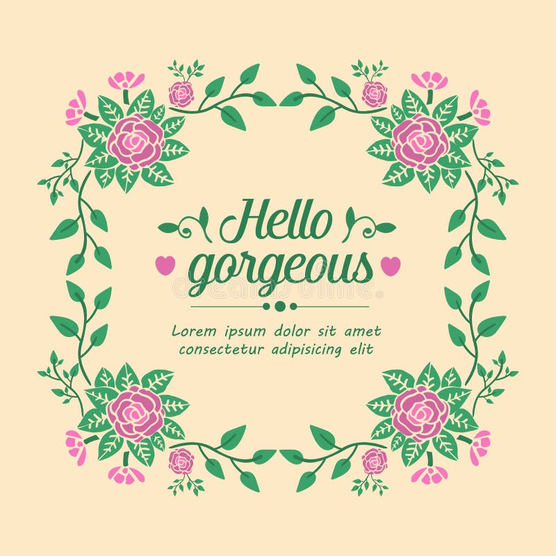 Unique Pattern of Leaf and Floral Frame with Unique Style, for Hello ...