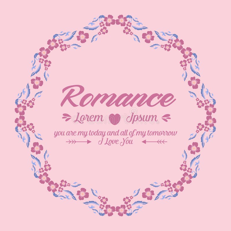 Unique Pattern of Leaf and Flower Frame, for Romance Greeting Card ...