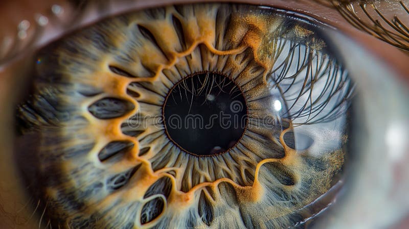 Unique Patterned Black Eye Iris with Glossy Reflections in Digital Art ...