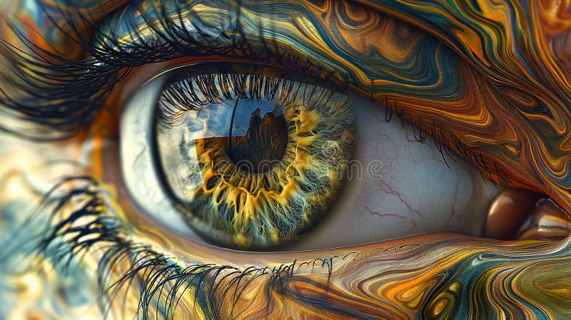 Unique Patterned Black Eye Iris in High-definition Digital Art Stock ...