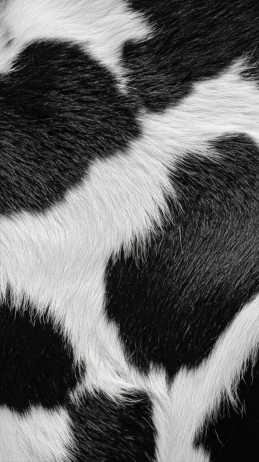 Close Up View of Black and White Cowhide Showcasing Unique Patterns and ...