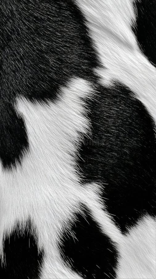 Close Up View of Black and White Cowhide Showcasing Unique Patterns and ...