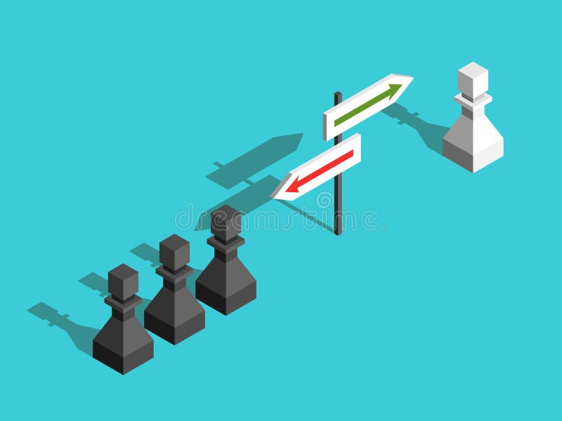 Unique Pawn, Different Direction Stock Vector - Illustration of ...