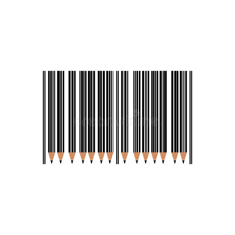 Unique Pencil Barcode in Black and White Color.best Unique Vector Logo ...