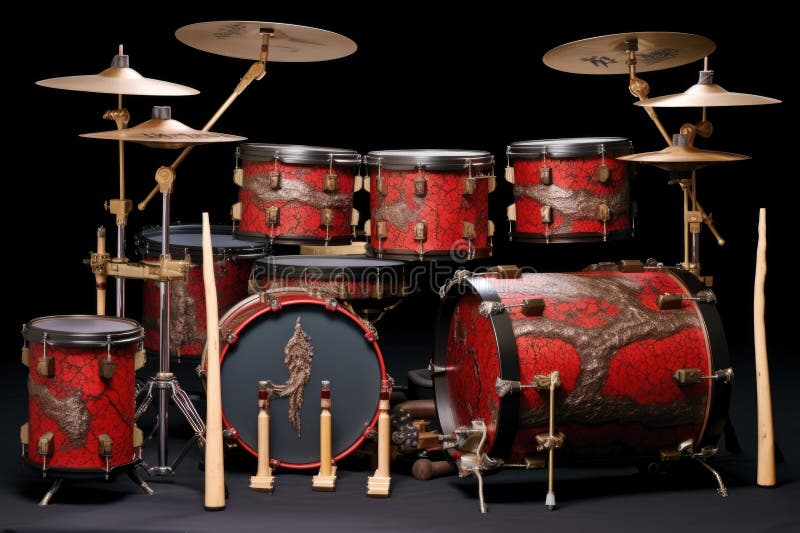 Unique Percussion Instruments within Custom Drum Set Stock Illustration ...