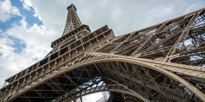 Eiffel Tower Architecture Detail, Bottom View Stock Illustration ...