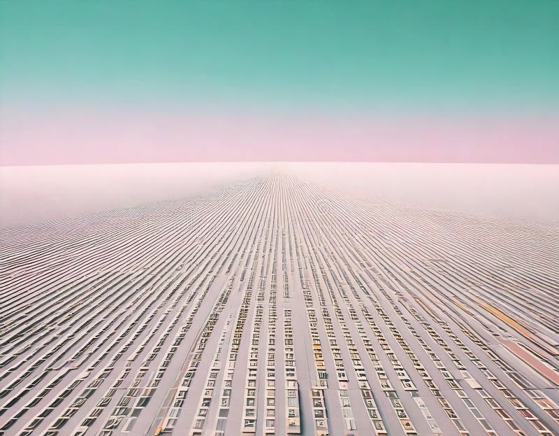 Unique Perspective of an Expansive Landscape Made of Lines and Patterns ...