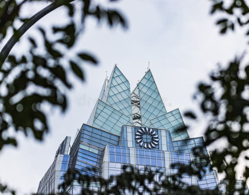 Unique Perspective of Frost Tower Stock Image - Image of headquarters ...