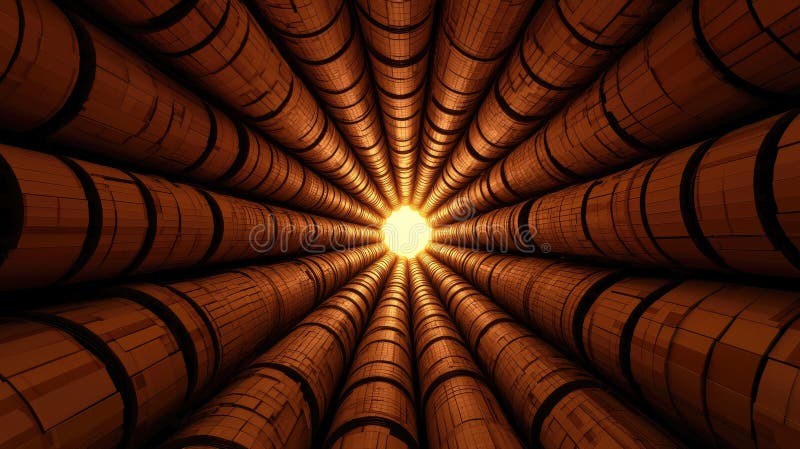 A Unique Perspective Inside a Circular Barrel Structure, Showcasing the ...