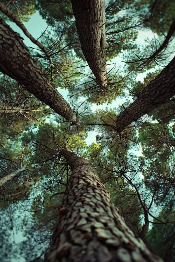 A Unique Perspective Looking Up into a Pine Tree Canopy. Perfect for ...