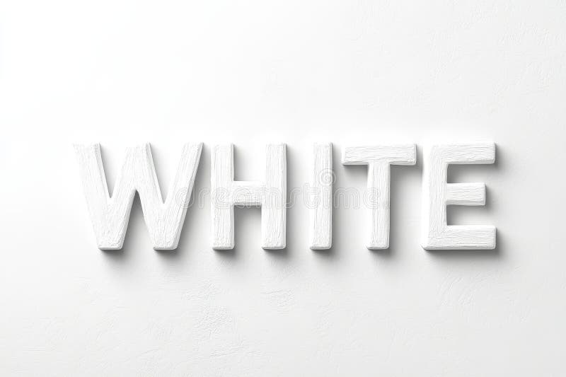 Unique Perspective on the Word White in Minimalistic Design with Simple ...