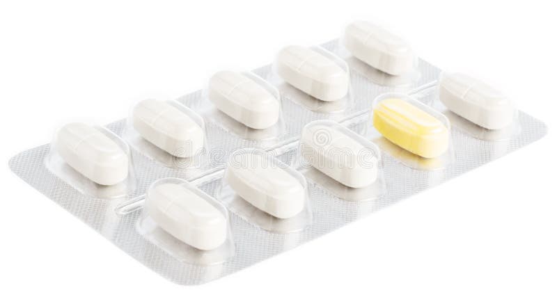 Unique Pill Shining between White Tablets Stock Photo - Image of choice ...
