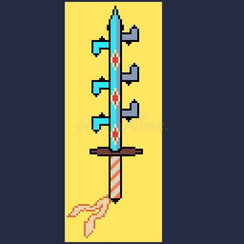 Unique Pixel Art of Sword Icon Stock Illustration - Illustration of ...