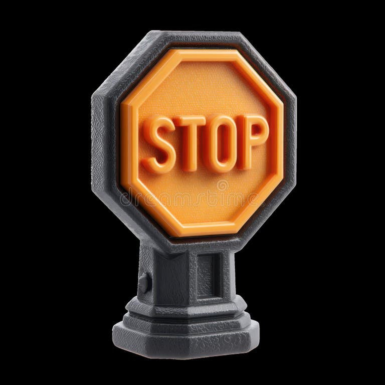 Unique Plastic Stop Sign Model Placed on a Black Base, Suitable for ...