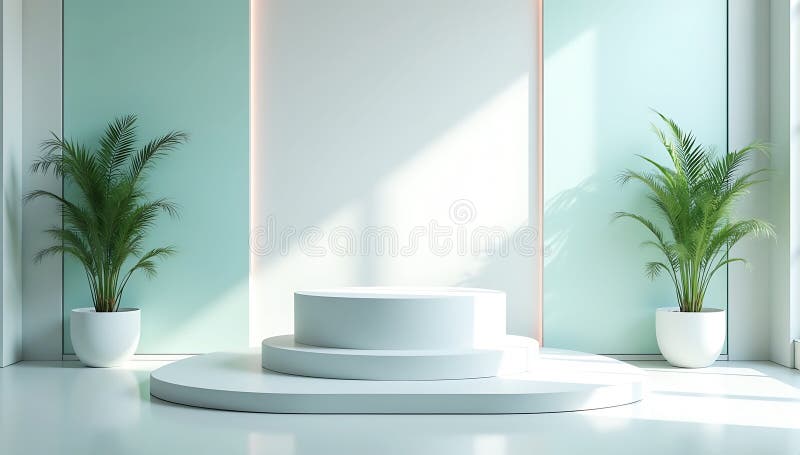 A Unique Podium Design Featuring Floating Glass Panels with Reflective ...
