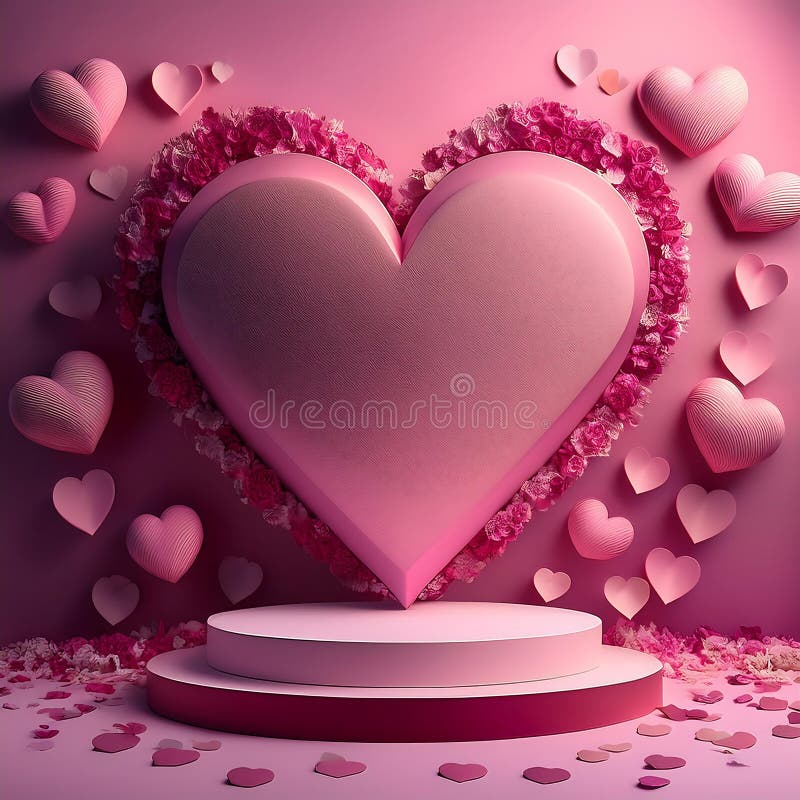 Unique Podium Design for Valentines Day Featuring Heart Shape and Rose ...